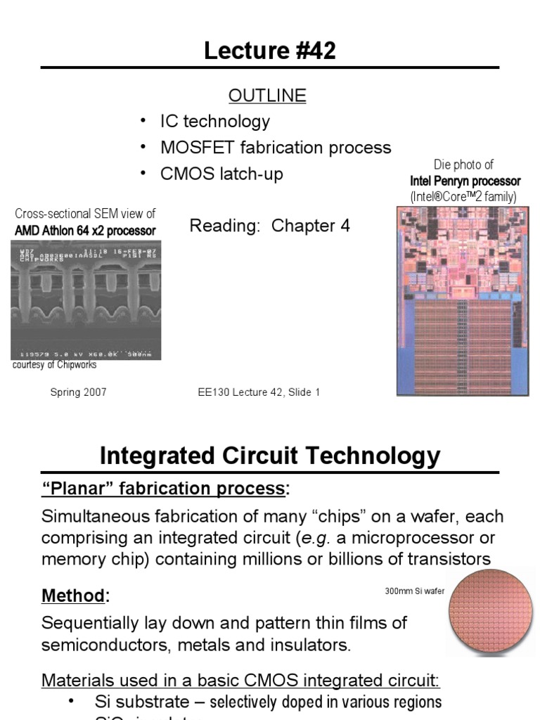 Lecture 42 | PDF | Mosfet | Cmos