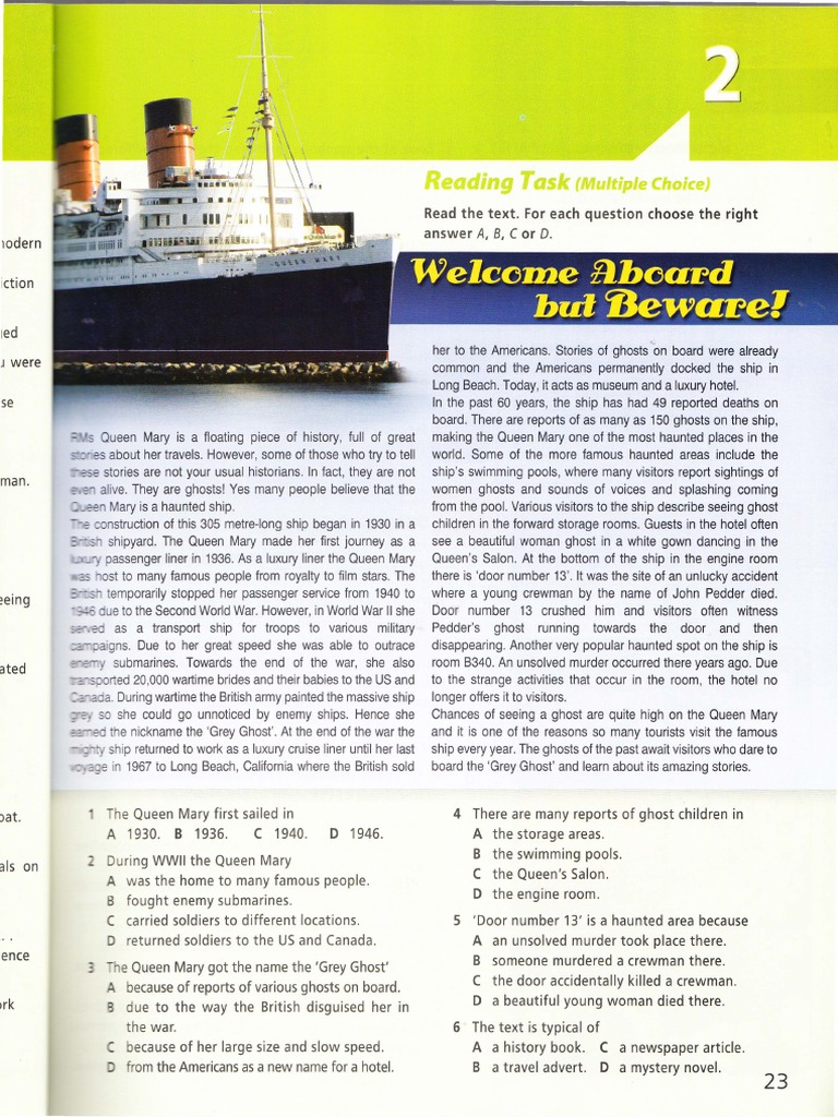 G6 Practice Reading EOS1 - PT3 - SB - WB | PDF | Ships | Water Transport