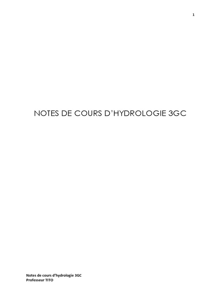 HYDROLOGIE | PDF