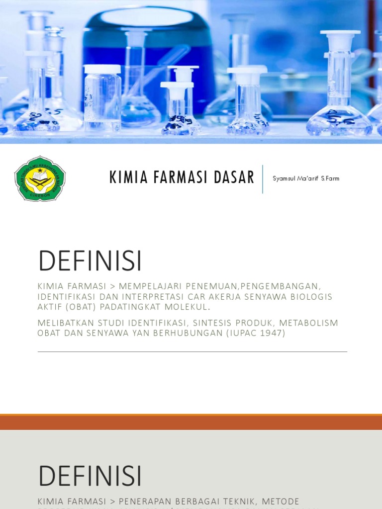 Pengantar KIMIA FARMASI DASAR | PDF