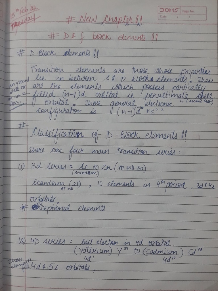 D and F Block Notes | PDF