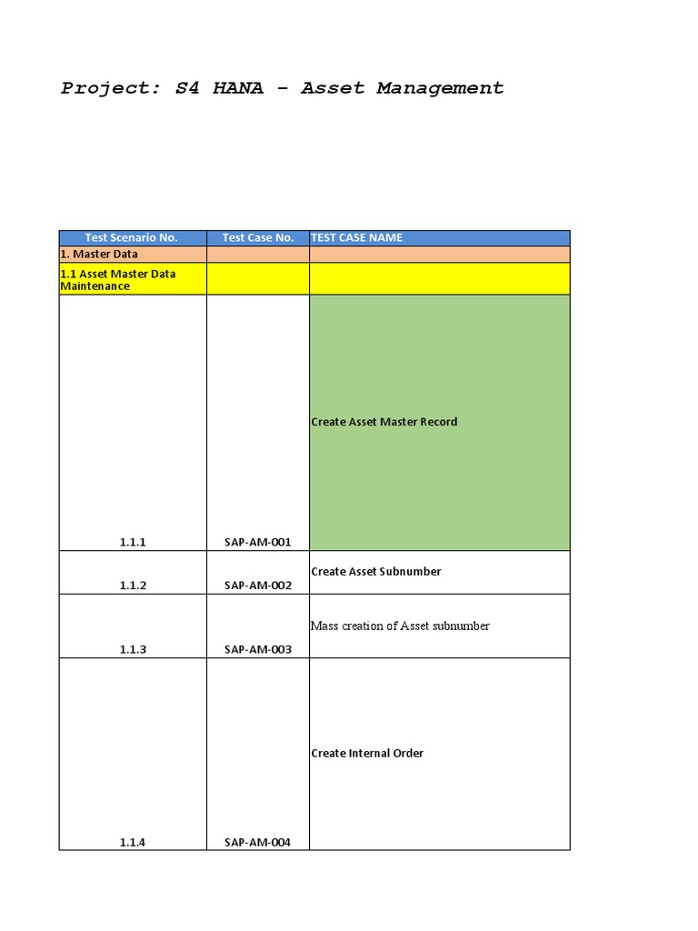 SAP S4 HANA Test Cases - Standard Suite | PDF