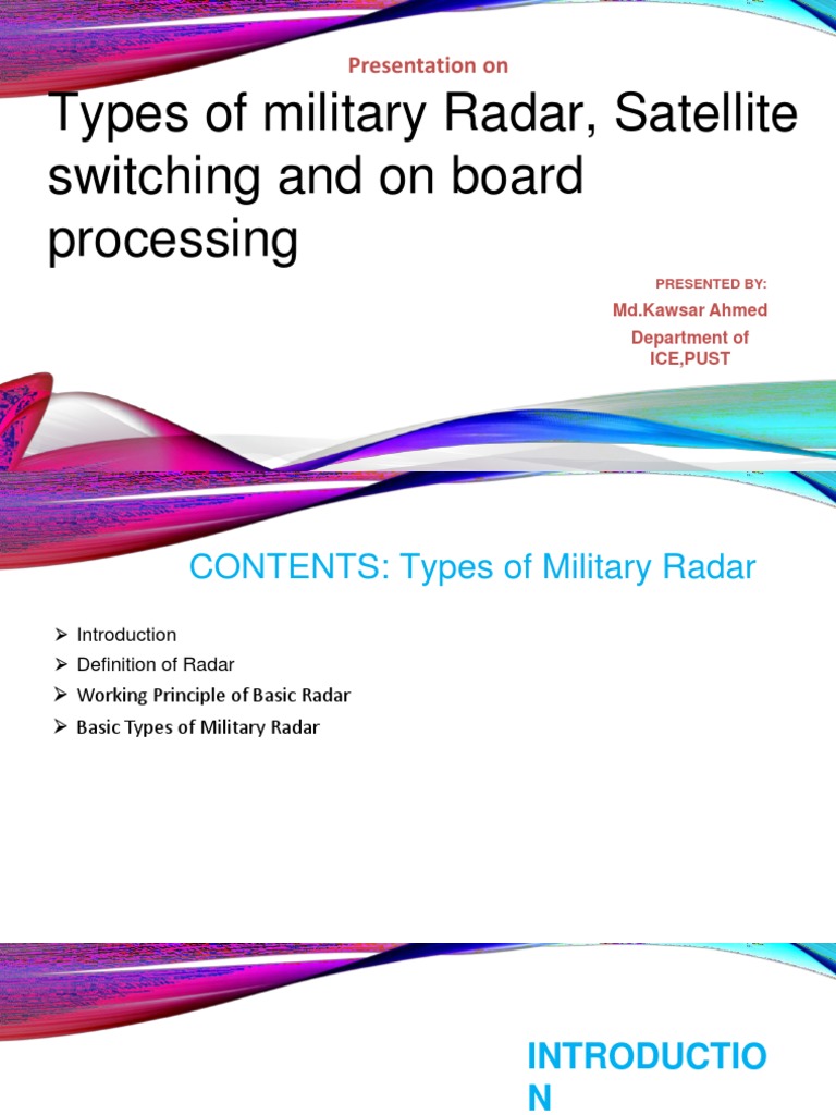 Types of Military Radar, Satellite Switching and On Board Processing ...