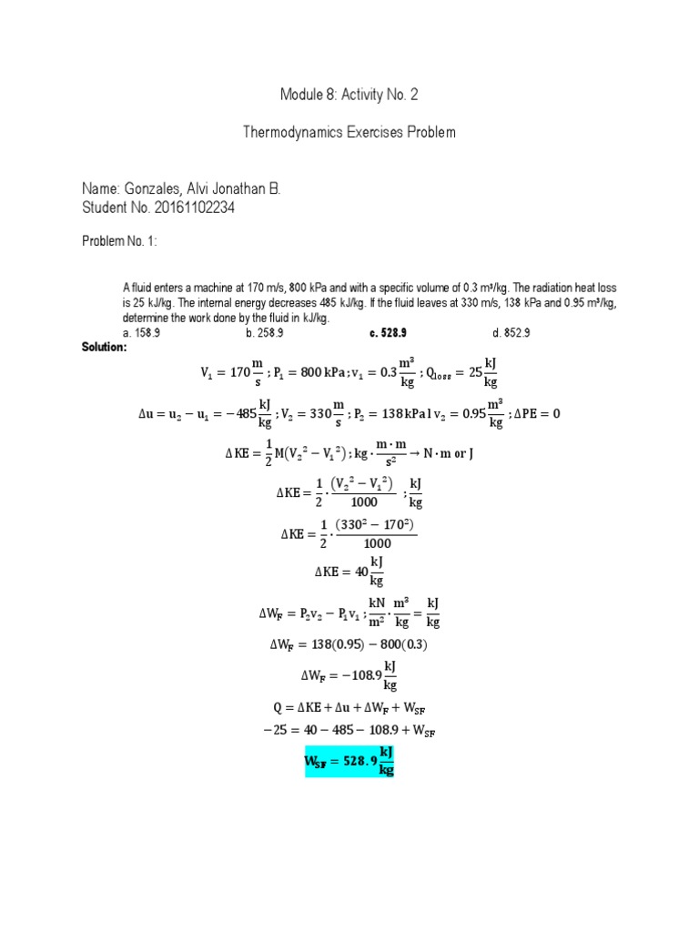 Integrated Course 1 - Module 8 - Activity No. 2 | PDF | Mechanics ...