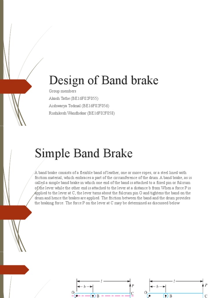Design of Band Brake | PDF | Lever | Friction