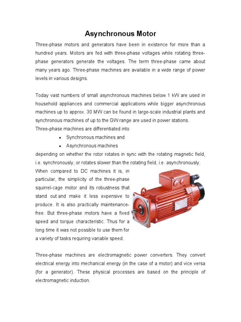 Asynchronous Motor Atmi Pdf Electric Motor Magnetic Field