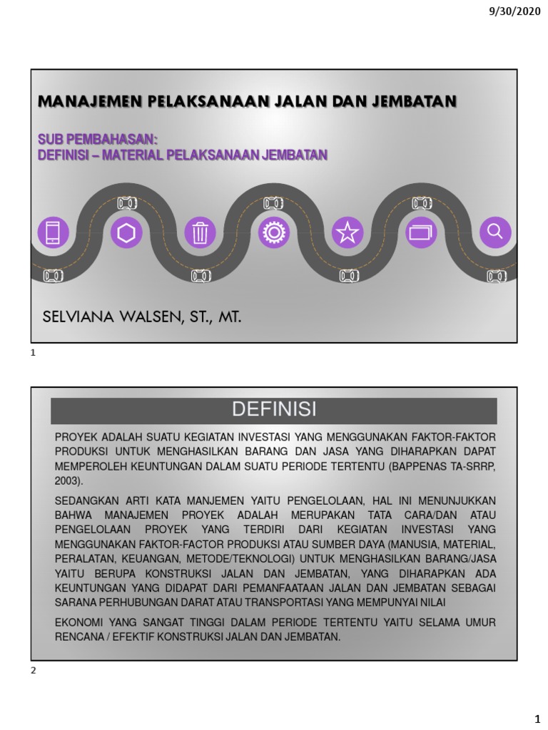 Manajemen Pelaksanaan Jalan Dan Jembatan | PDF