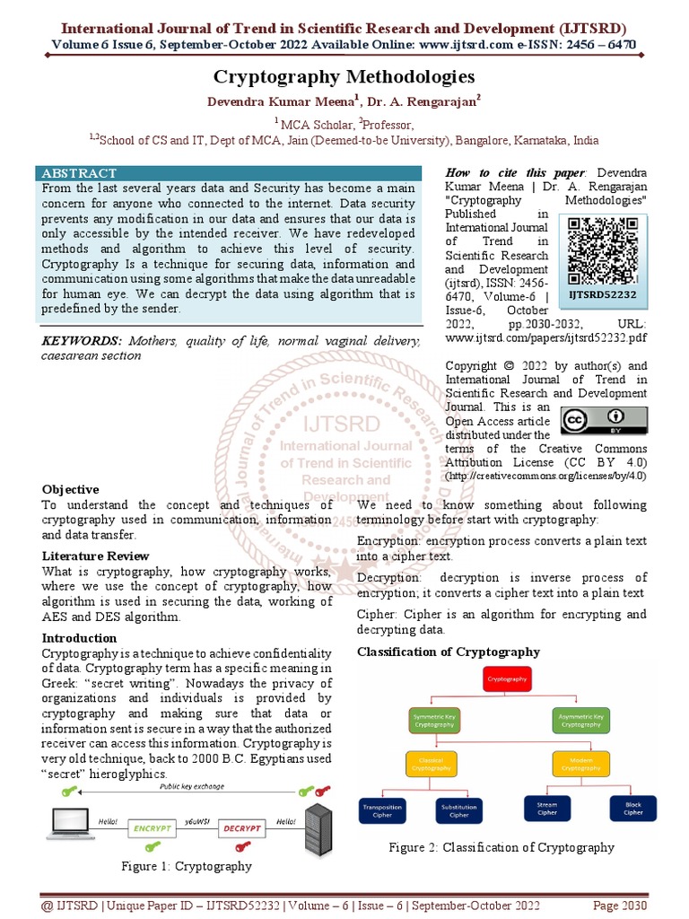 Cryptography Methodologies | PDF | Cryptography | Encryption