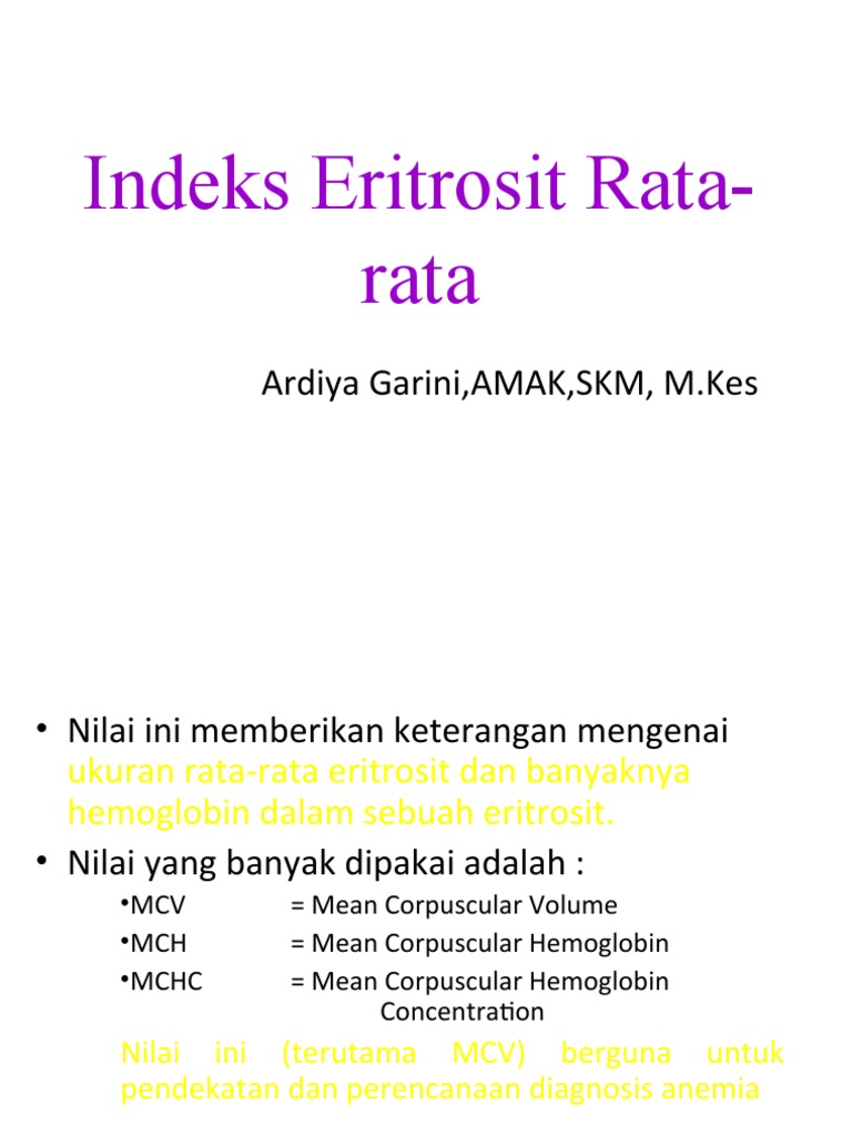 12 Indeks Eritrosit Rata-Rata | PDF