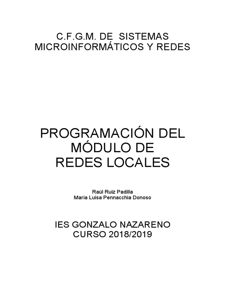 Programación del Módulo de Redes Locales | PDF | Red de computadoras ...