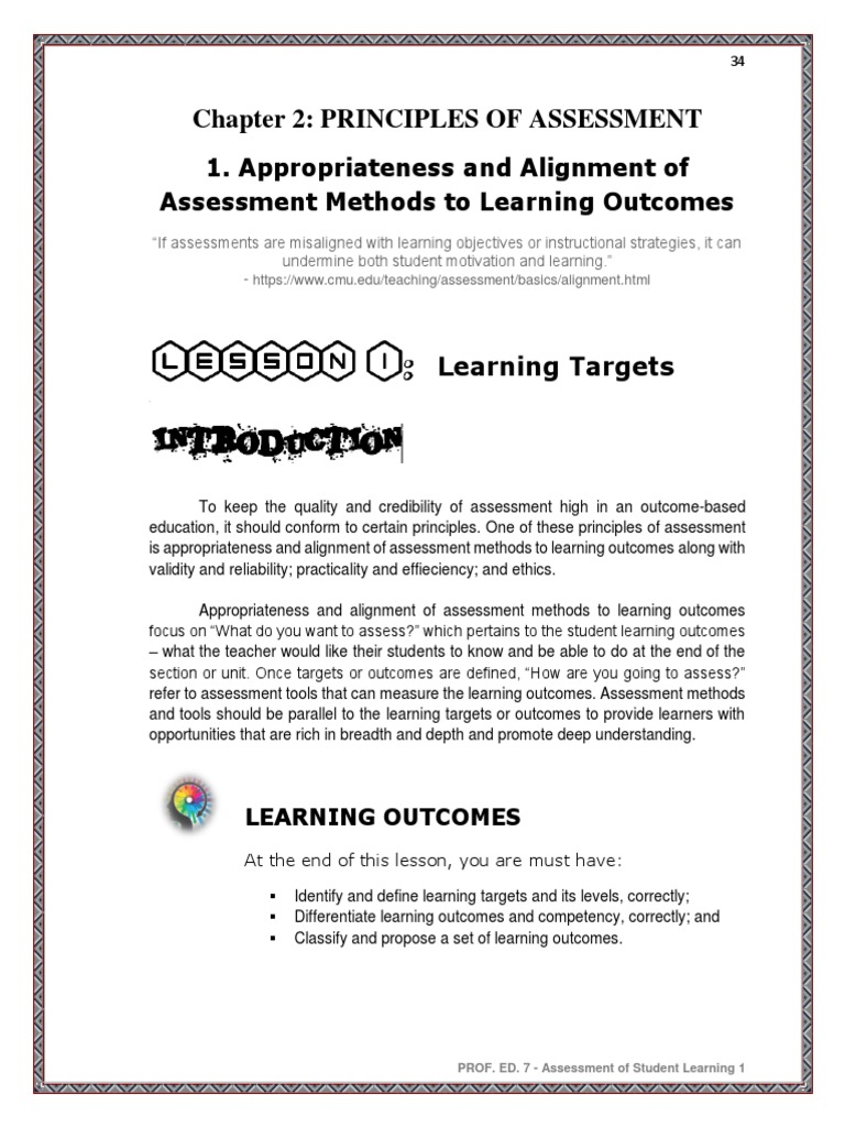 Chapter 2 Lesson 1 3 | PDF | Educational Assessment | Learning
