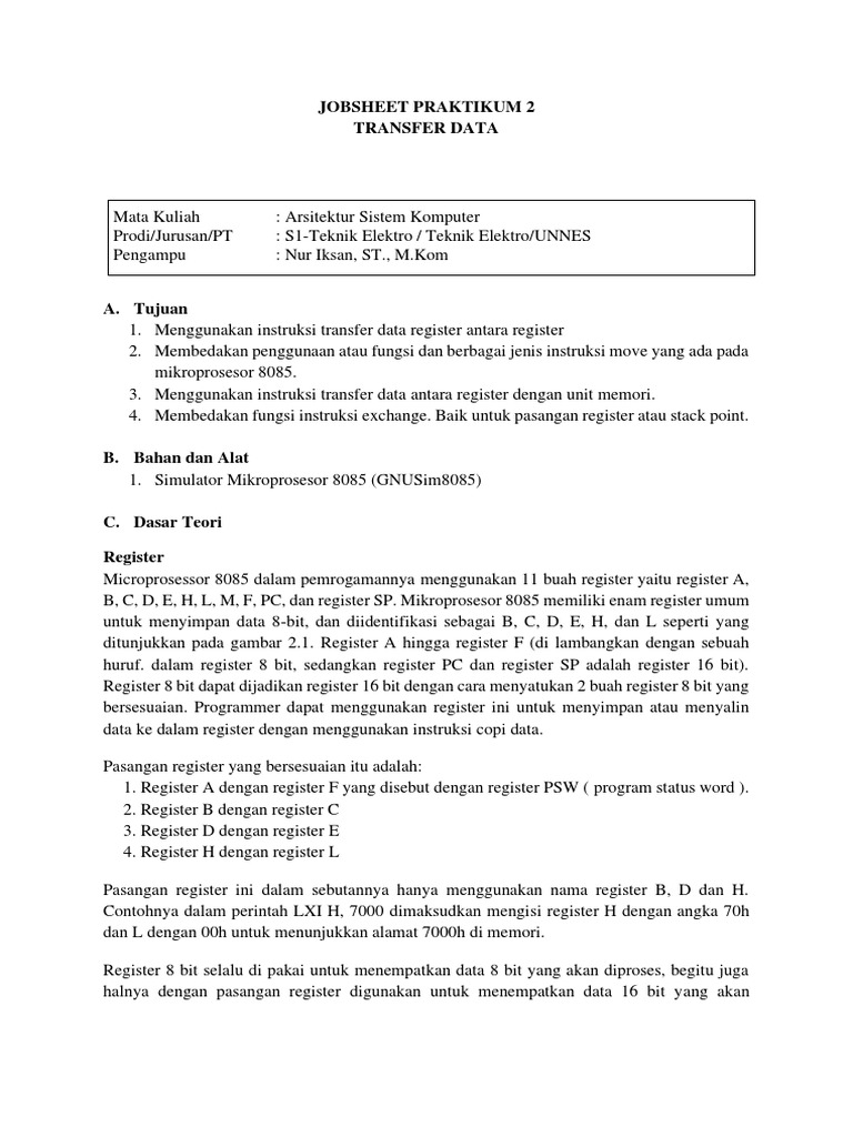 Jobsheet 2 - Transfer Data | PDF