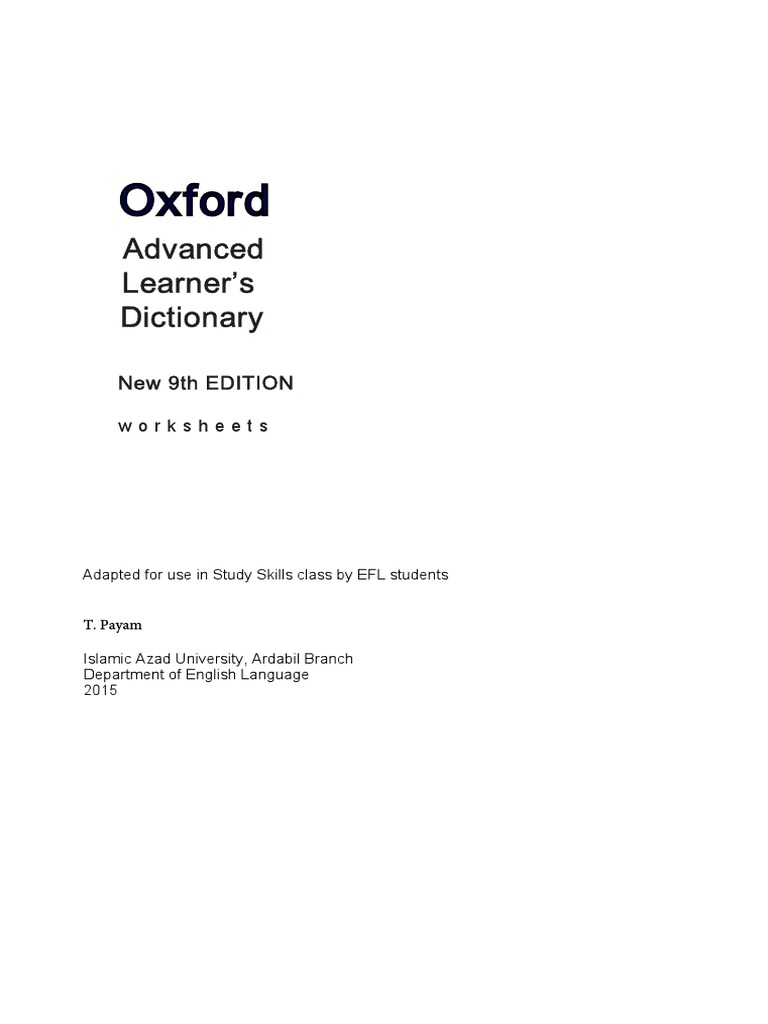 Work Sheet +key (Ostad Payam) | PDF | Luck | Adjective