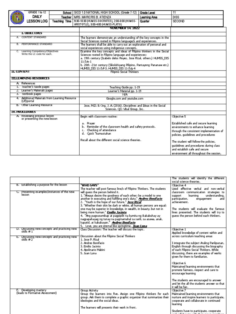 DISS Week 2 Nov14 18 2022 | PDF | Teaching Method | Learning