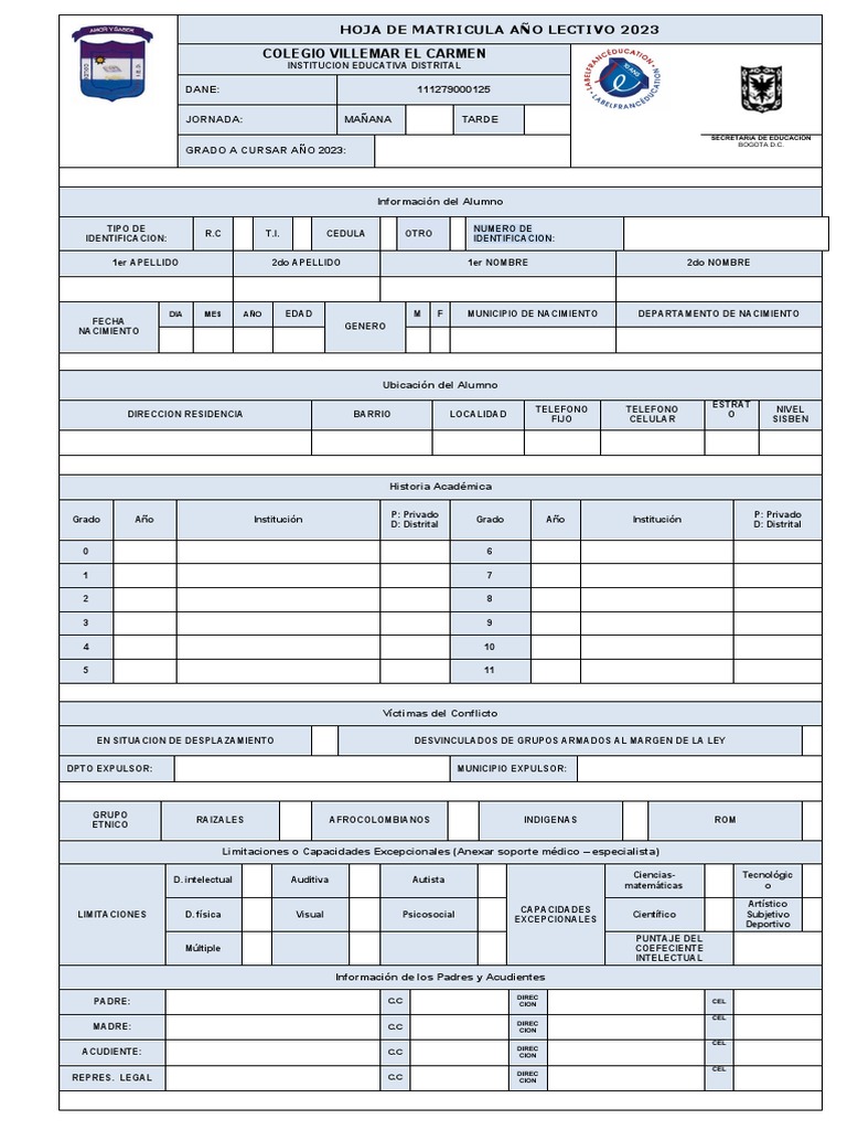 Matricula Ejemplo | PDF