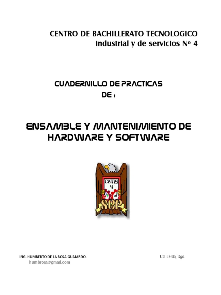 Ensamble Y Mantenimiento de Hardware Y Software: Cuadernillo de ...