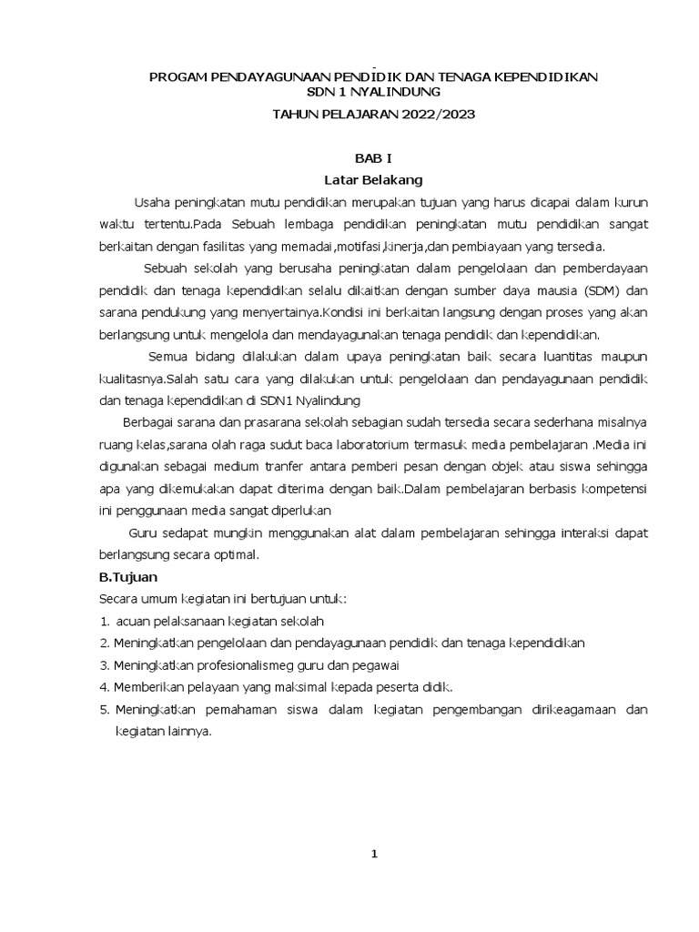 Program Pendayagunaan Pendidik Dan Tenaga Kependidikan | PDF