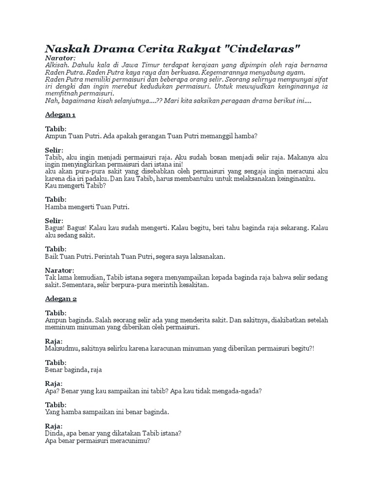 Naskah Drama Cerita Rakyat | PDF