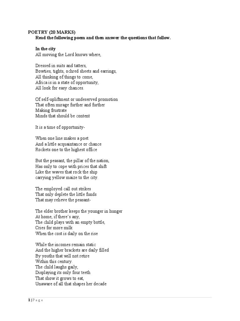 Poetry Questioons and Answers | PDF | Poetry