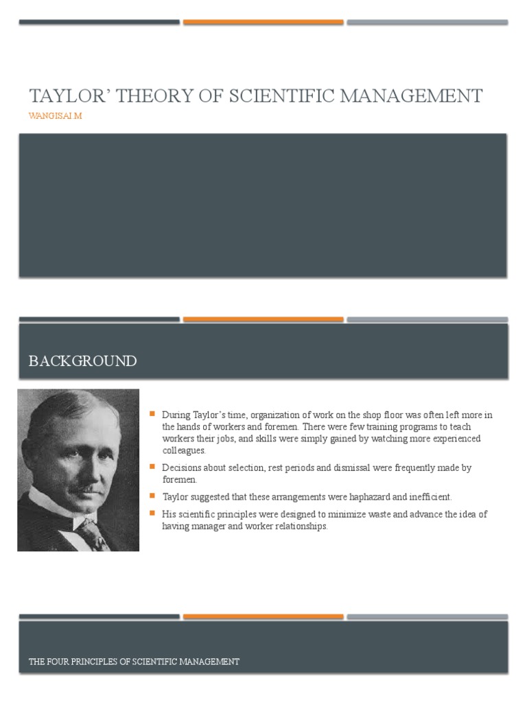 Taylor Theory Of Scientific Management Pdf Incentive Business