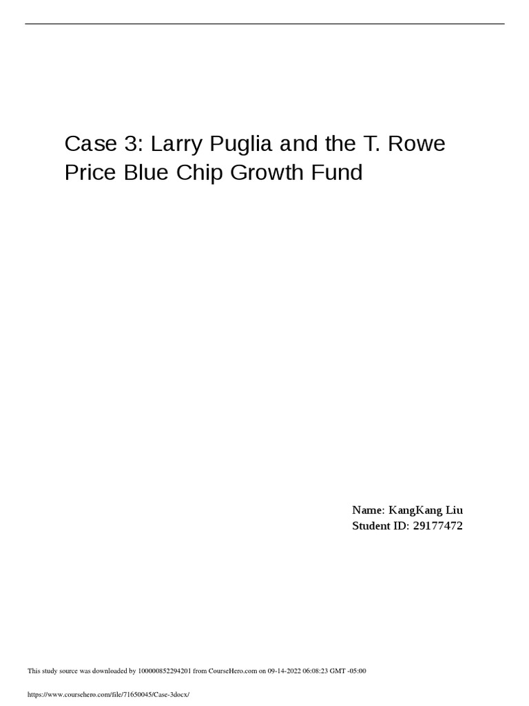 Larry Puglia Case - 3 | PDF | Efficient Market Hypothesis | Economies