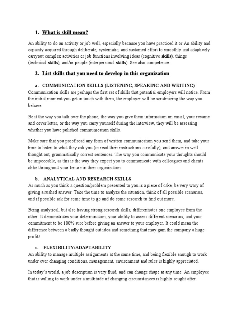 What Is Skill Mean | PDF | Employment | Integrity