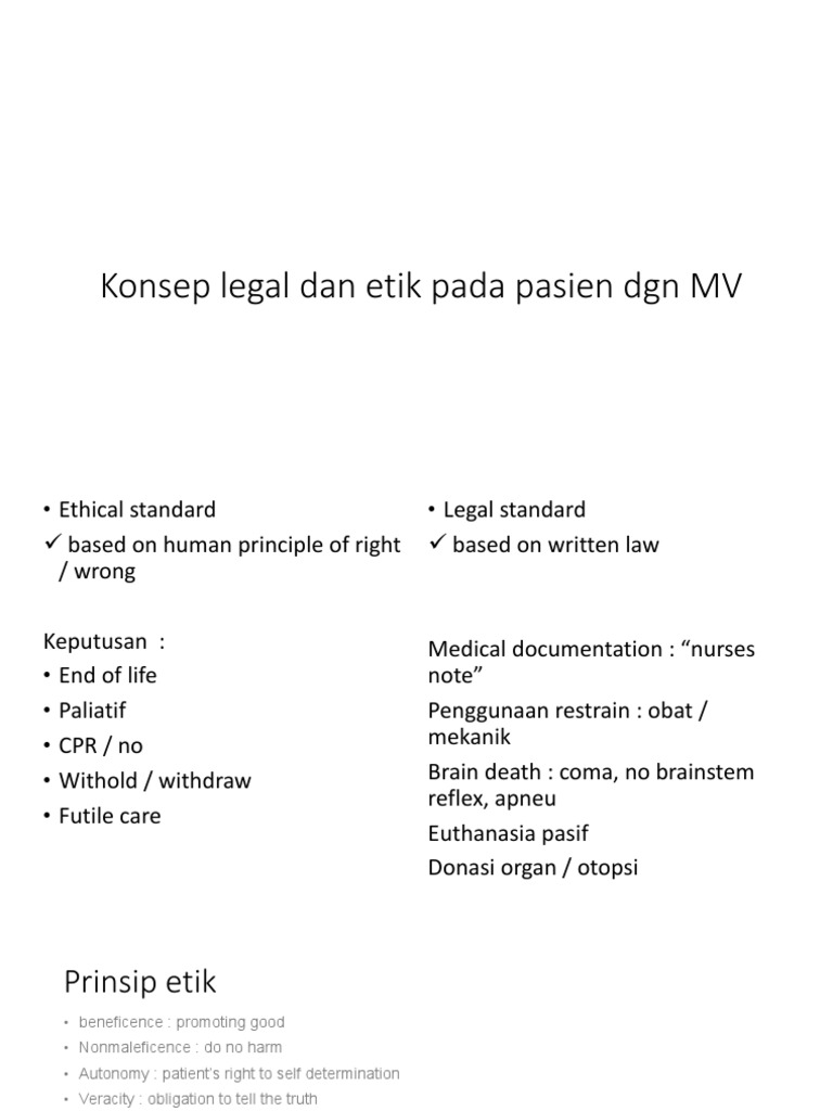 Drdewikusumaspan - Konsep Legal Dan Etik Pada Pasien Dengan MV | PDF