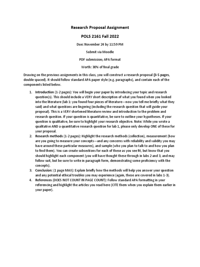 Research Proposal Assignment | PDF