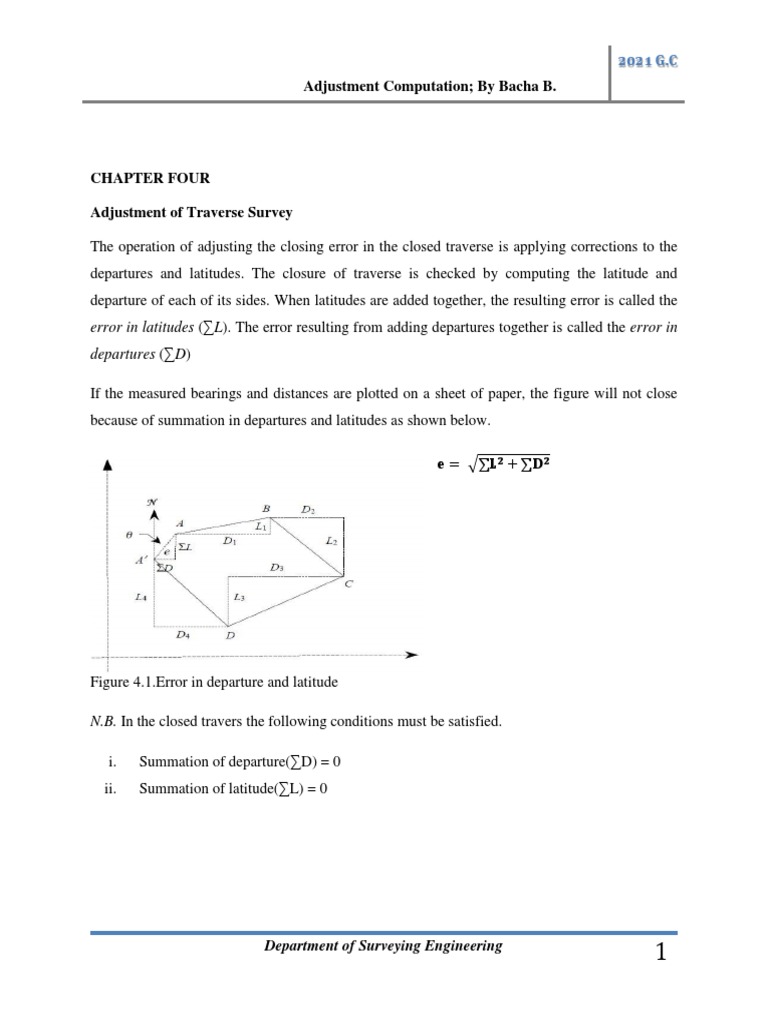 Chapter Four of Adjustment Computation | PDF Chapter Four of Adjustment Computation | PDF