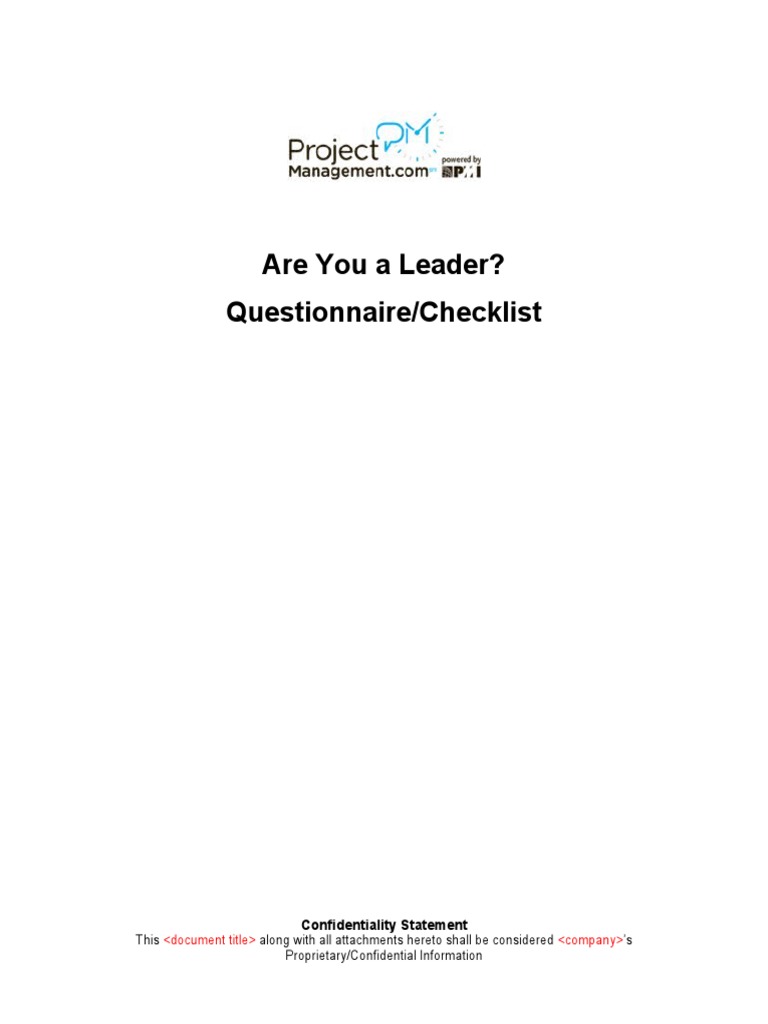 Are You A Leader Checklist | PDF | Entrepreneurship | Cognitive Science