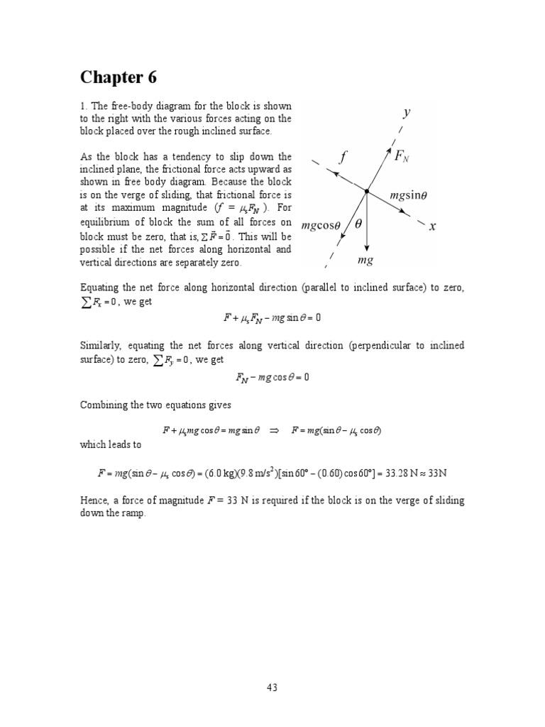 Determining Static and Kinetic Frictional Forces on a Block Sliding Down Inclined Planes | PDF ...