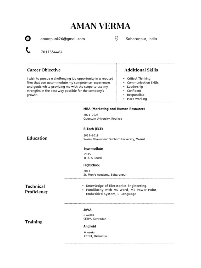 Aman+Resume 1 | PDF