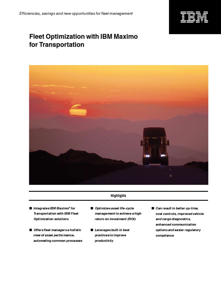 Fleet Optimization With IBM Maximo For Transportation: Efficiencies ...