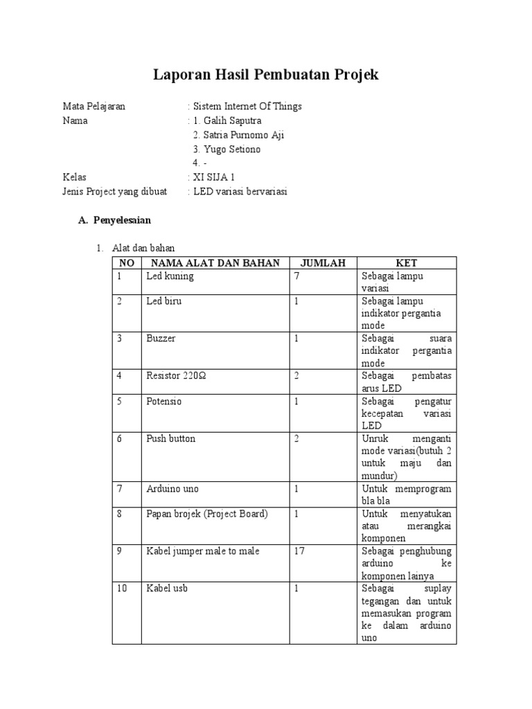 Laporan Pembuatan Project Arduino | PDF Laporan Pembuatan Project Arduino | PDF