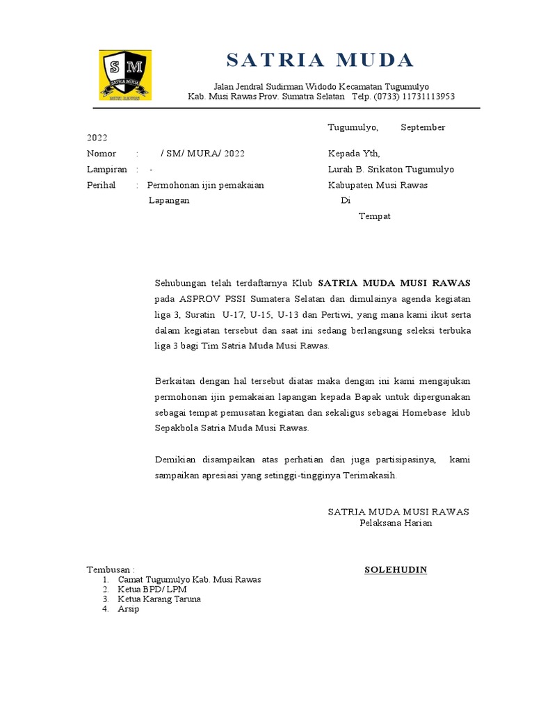 Kop Surat Persipas Merasi FC | PDF