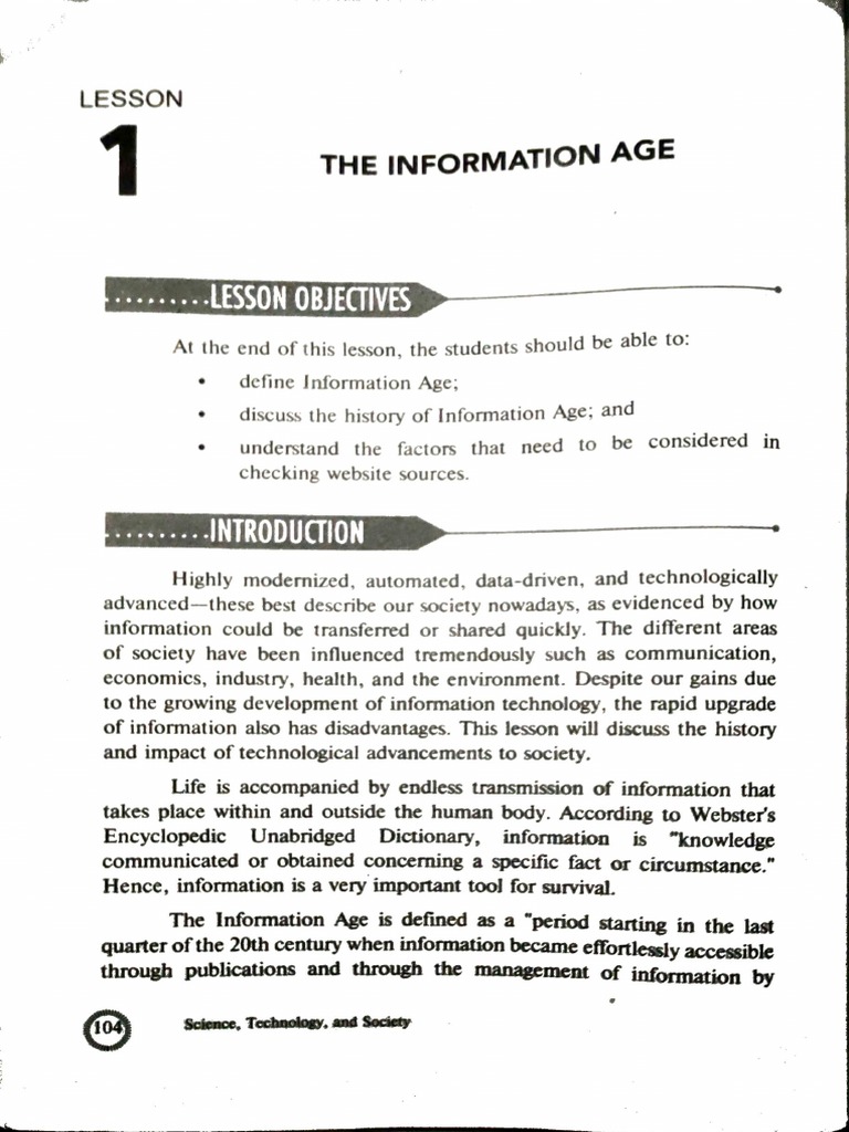 Lesson 4.1 Information Age | PDF