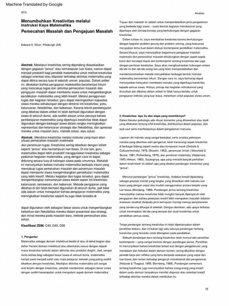 Fostering Creativity Through Instruction Rich in Mathematical Problem ...