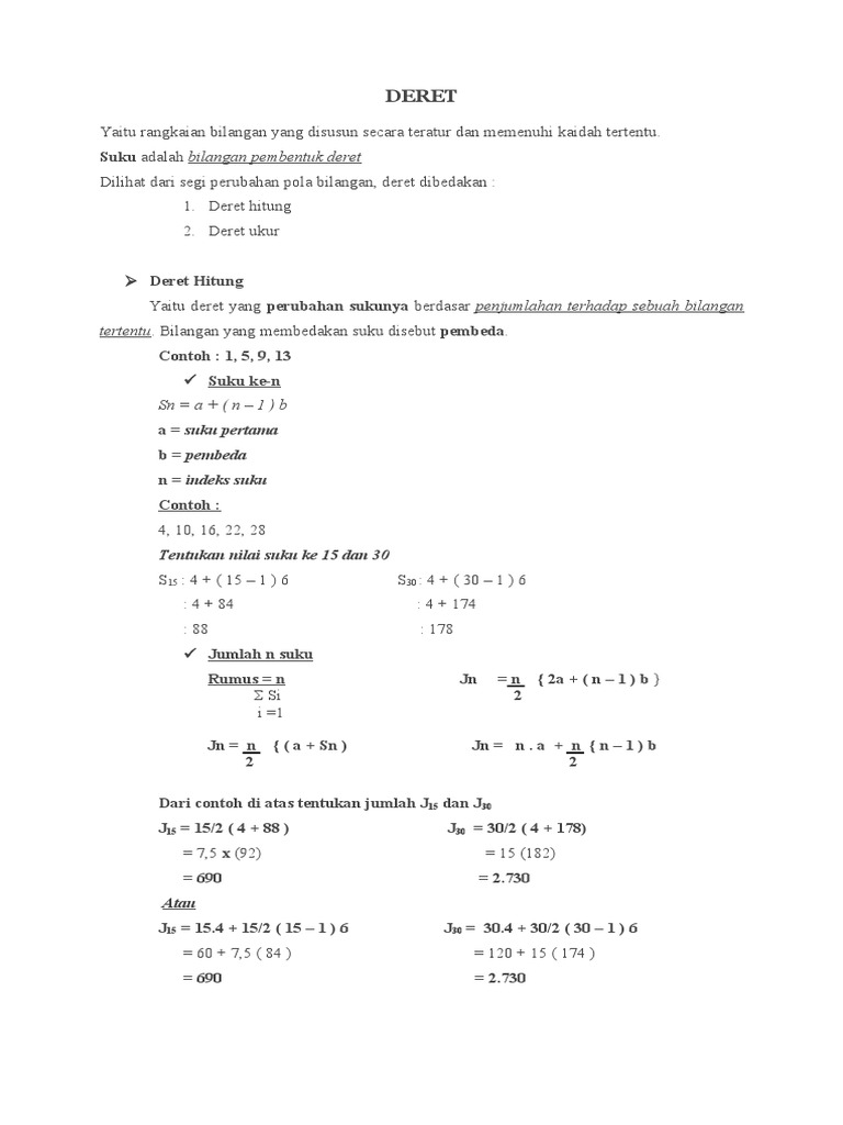 Deret Ukur Dan Hitung | PDF
