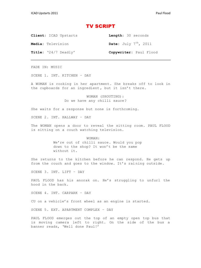 TV Script | PDF | Leisure | Transport