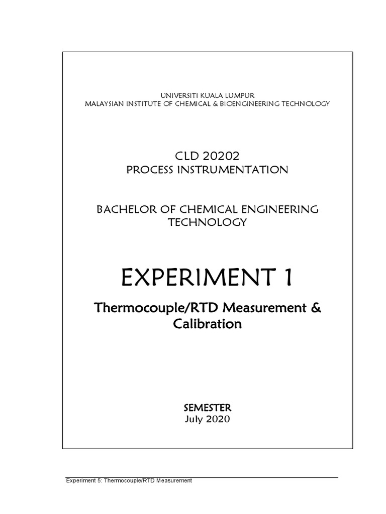 Exp 1-Thermocouple RTD Measurement | PDF | Thermocouple | Thermometer
