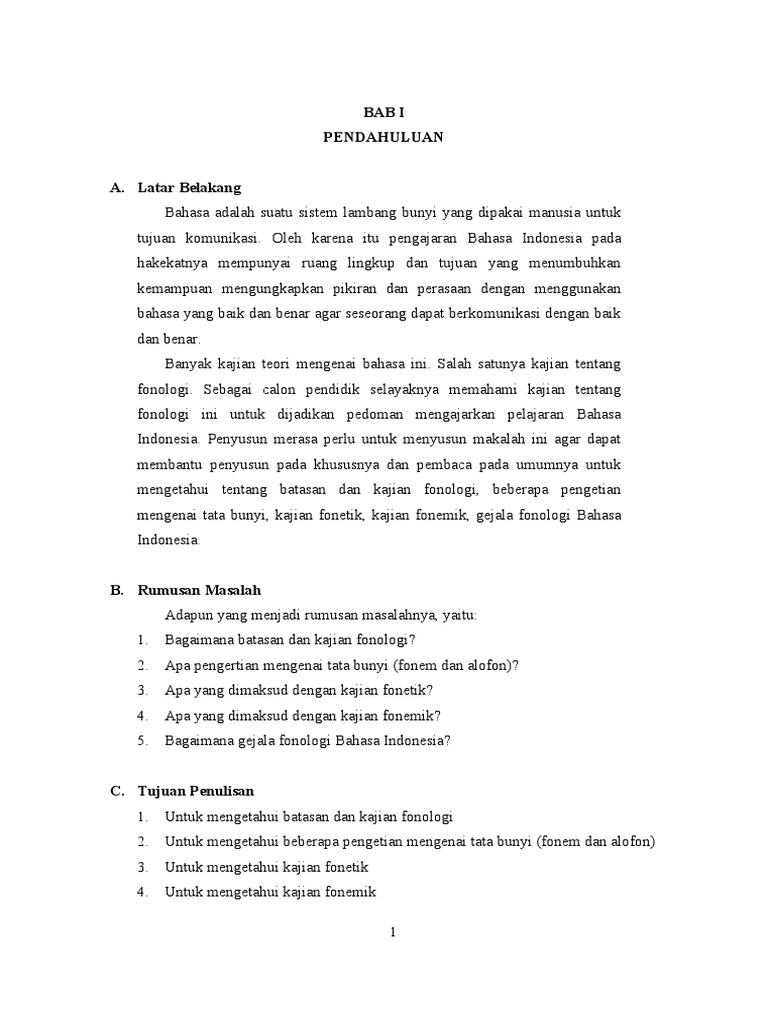 Fonologi Bahasa Indonesia | PDF