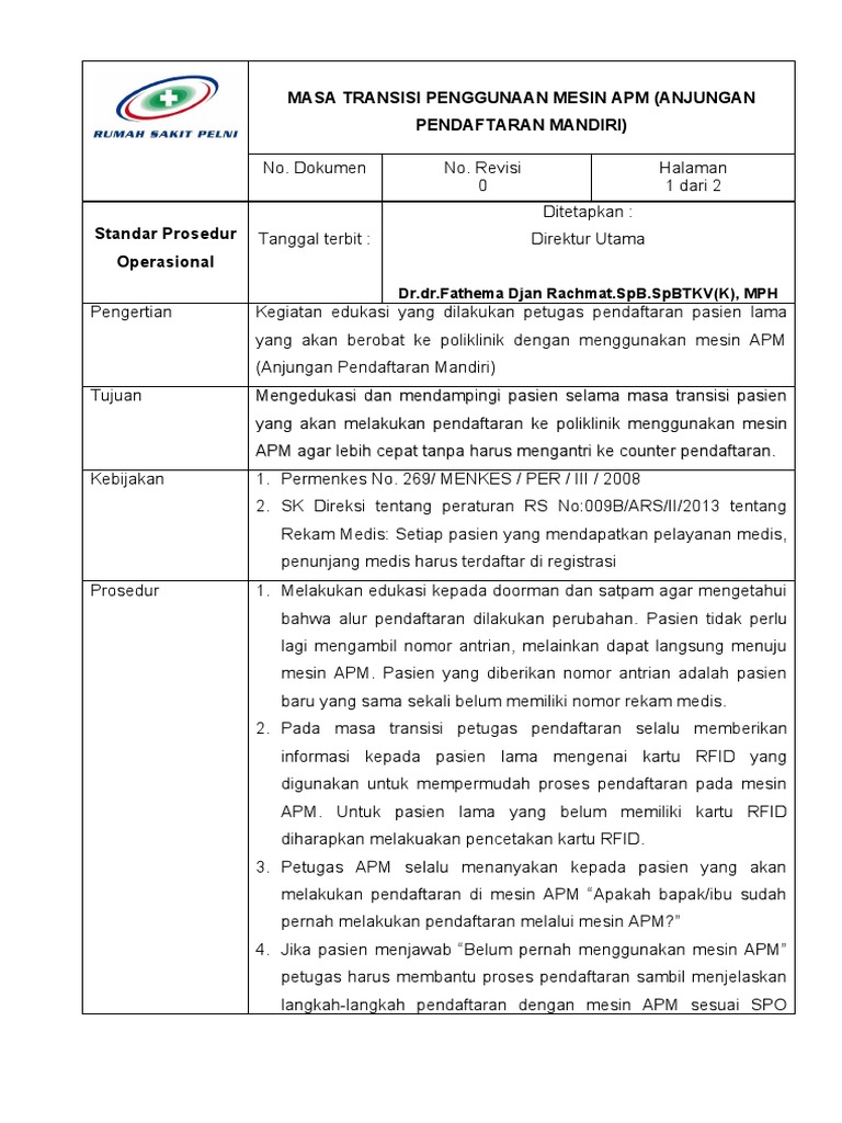 Masa Transisi Penggunaan Mesin Apm (Anjungan Pendaftaran Mandiri) | PDF
