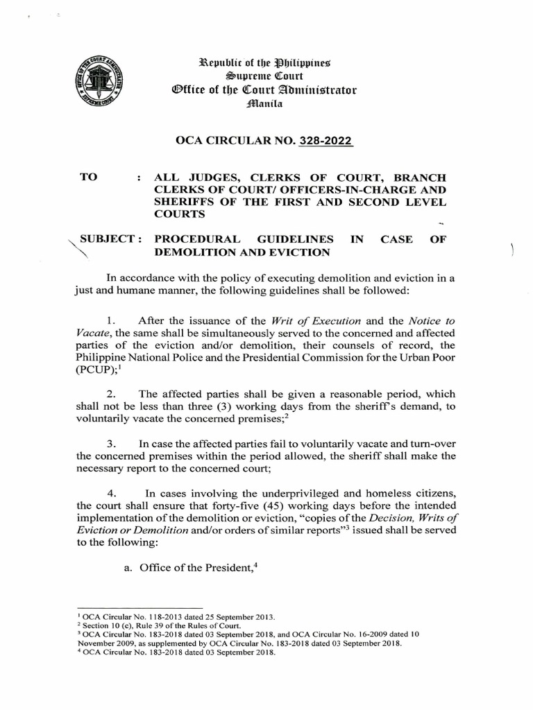 OCA Circular No. 328-2022 | PDF