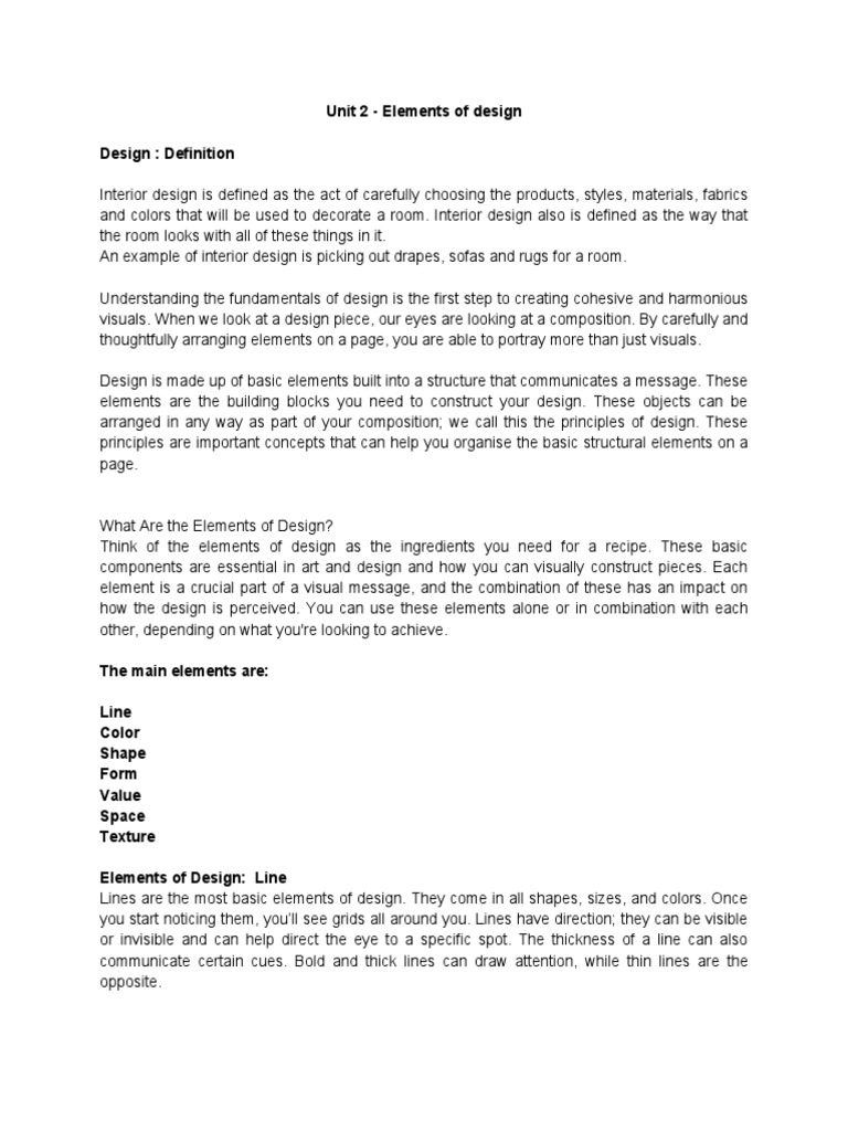 Interior Design Notes | PDF