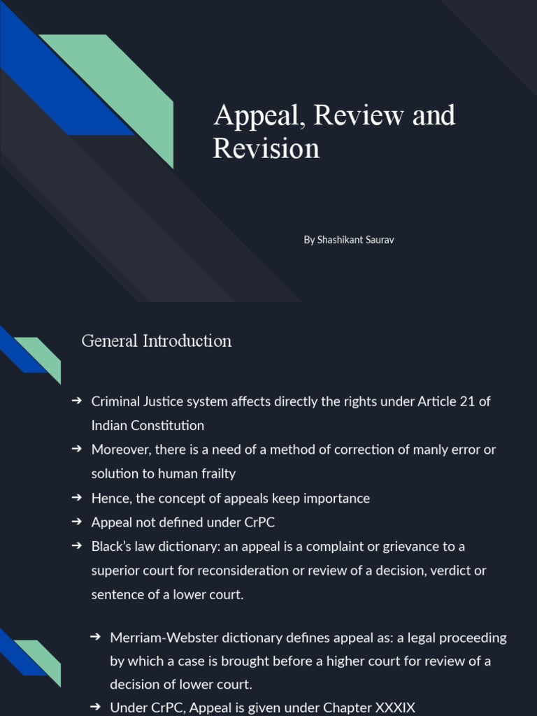Appeal, Review and Revision | PDF