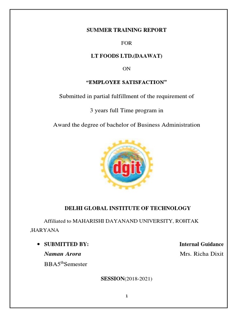 Summer Training Report | PDF