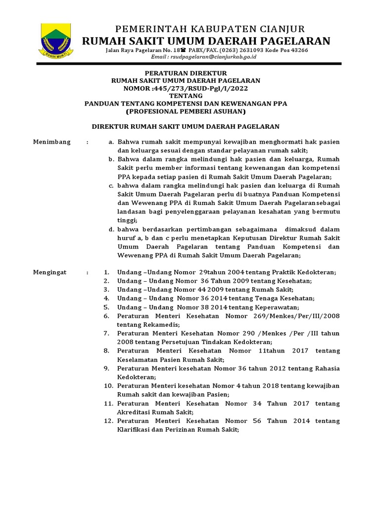 SK (PPA) Panduan Kompetensi Dan Kewenangan PPA | PDF