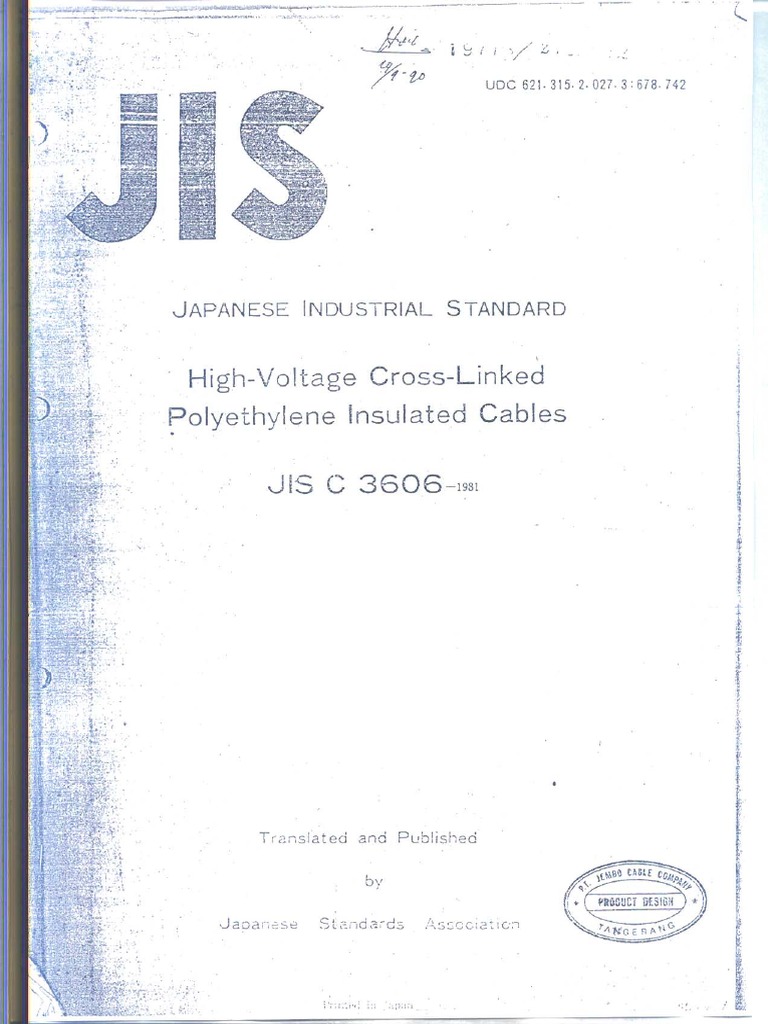 Jis C 3606 - 1981 (MV) | PDF