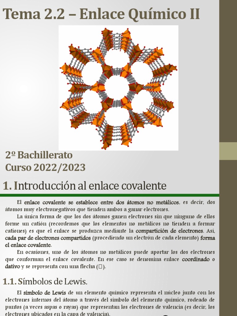 Tema 2.2 - Enlace Covalente | PDF | Enlace químico | Polaridad química
