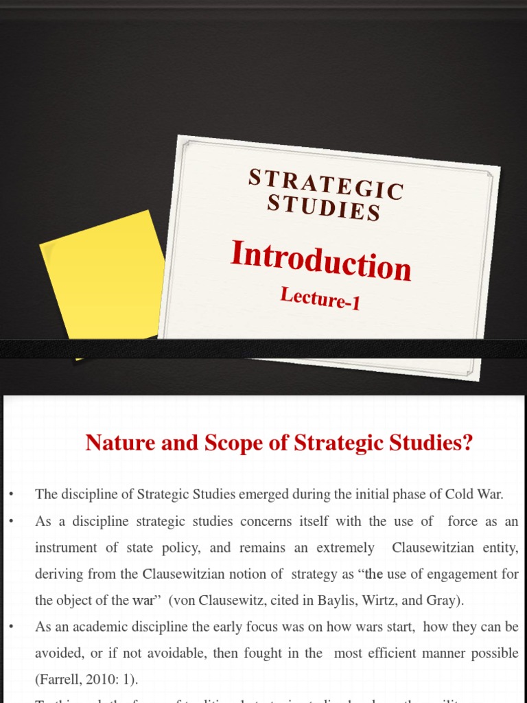 001 - Strategic Studies Intro-L1 | PDF